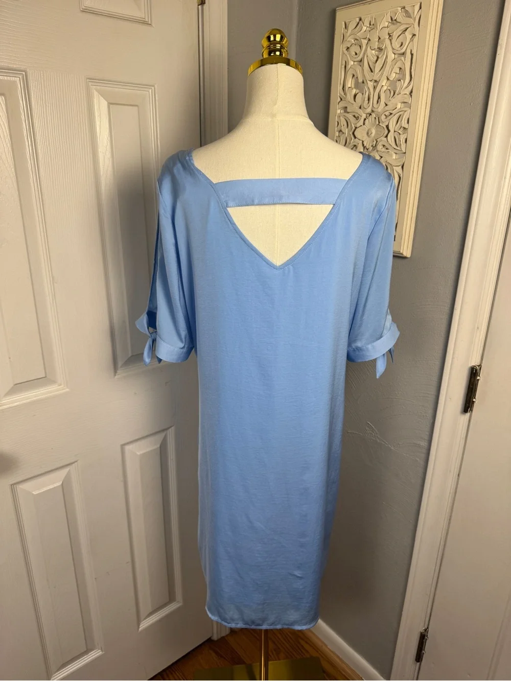 Renuar | Dresses | Renuar Sky Blue Tiesleeve Shift Dress | Poshmark